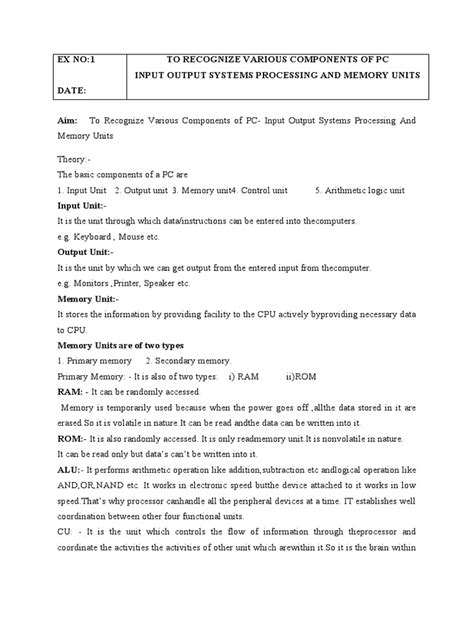 Coa Lab Manual Pdf Central Processing Unit Computer Data Storage