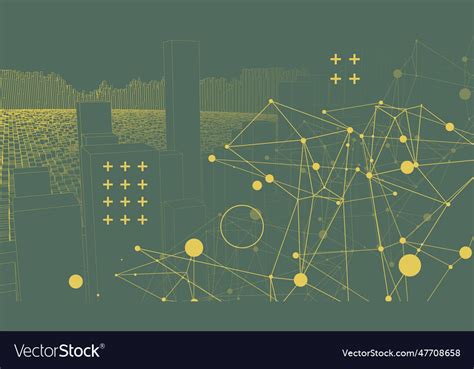 Square Pattern Wireframe Background Futuristic Vector Image