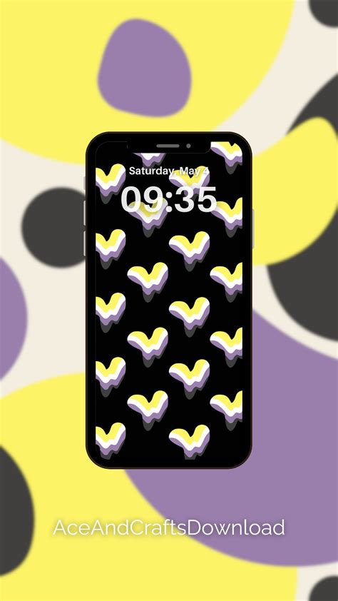 Non Binary Hearts Phone Wallpaper Heart Patterned Background Queer Nb