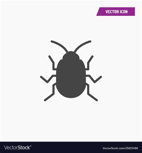 software bug or program bug black art icon vector image
