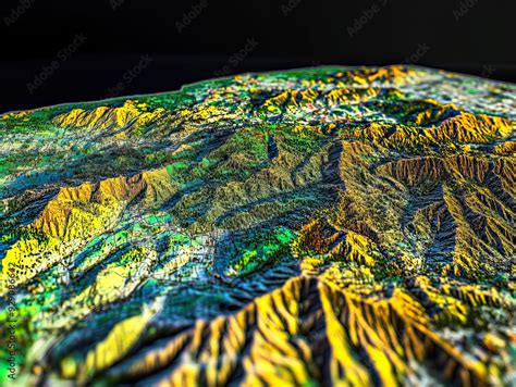 Technical Aerial Visual 3d Lidar Gis Aerial Map Satellite Scan Model Isolated Showing Vista