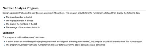 Solved Number Analysis Program Design A Program That Asks