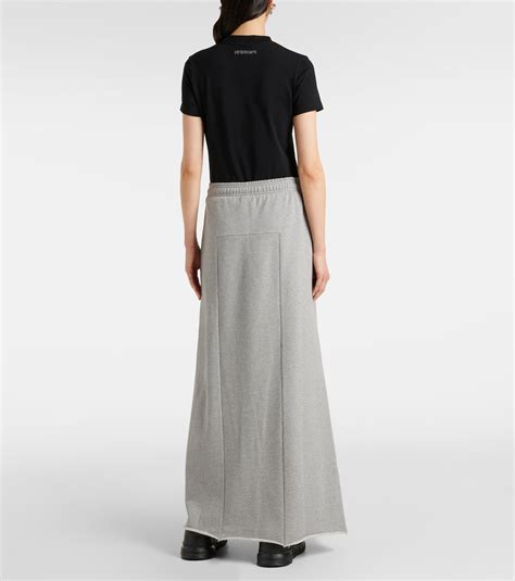 Molleton Cotton Blend Maxi Skirt In Grey Vetements Mytheresa