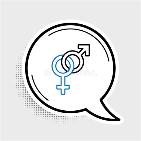 Line Gender Icon Isolated On Grey Background Symbols Of Men And Women