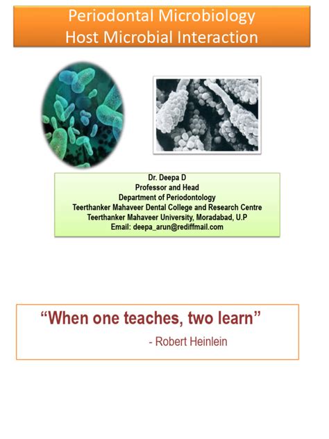 Dr Deepa D Periodontal Microbiology And Host Microbial Interaction Pdf