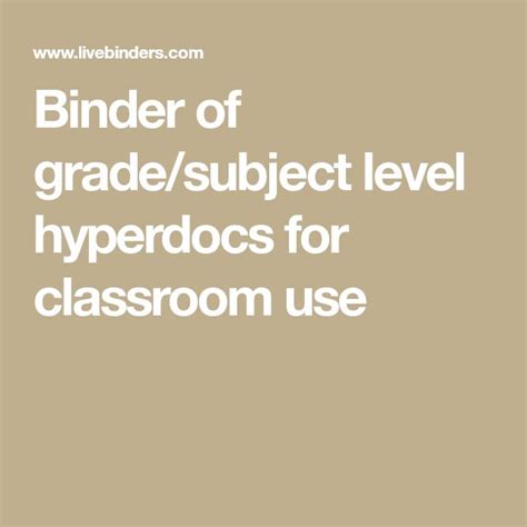 Gradesubject Level Hyperdocs Binder For Classroom Use