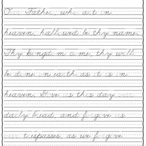 Catholic Prayer Copywork Cursive Faith Formation Handwriting