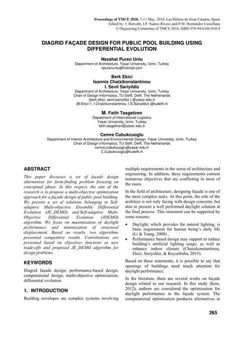 Pdf Diagrid Façade Design For Public Pool Building Using Differential Evolution