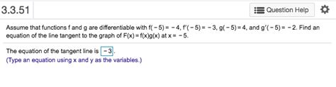 Solved 3351 Question Help Assume That Functions F And G