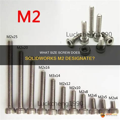What Size Screw Does Solidworks M2 Designate Shuntool