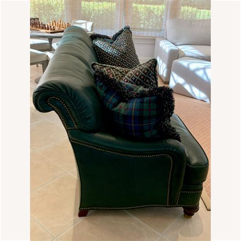 Hunter Green Leather Sofa Hickory Chair Co Aptdeco