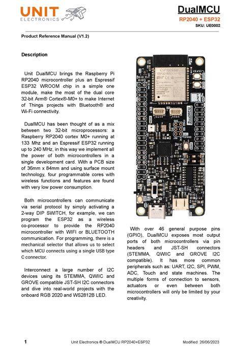 Unit Electronics Dualmcu Product Reference Manual Pdf Download Manualslib