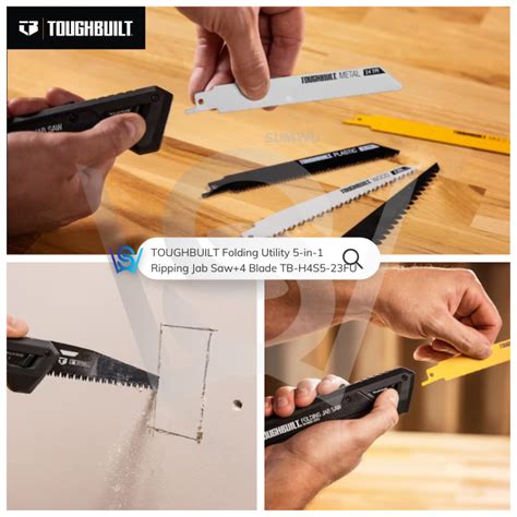 Toughbuilt Folding Utility 5 In 1 Ripping Jab Saw 4 Blades Tb H4s5 23fu