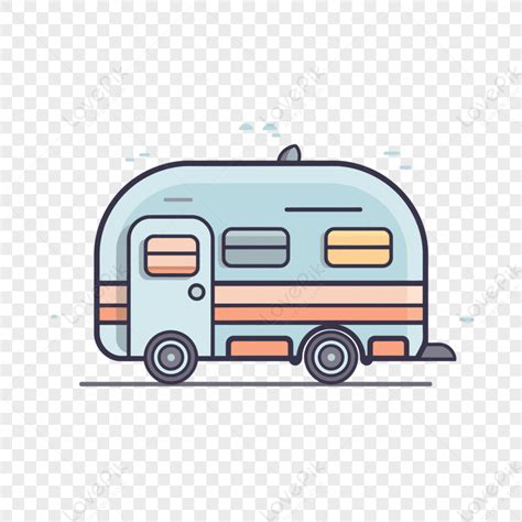 주황색과 파란색 캠핑카 Rv 트레일러의 그림 벡터욱스ui Png 일러스트 무료 다운로드 Lovepik