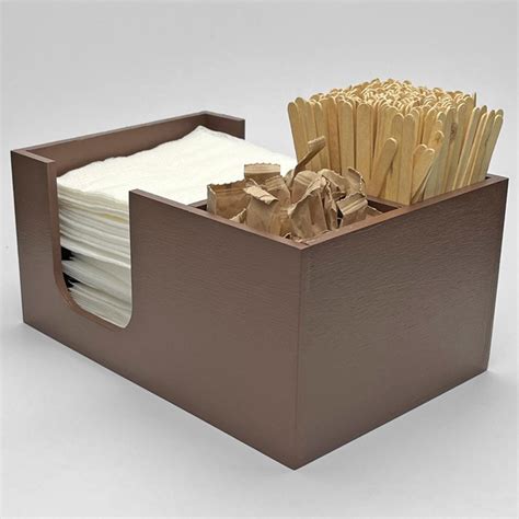 Органайзер барний для серветок паличок і цукру на 3 відділення 22х15х10см коричневий купити