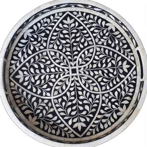 Bone Inlay Round Tray At Rs 3250 Bone Inlay Tray Round In Jodhpur