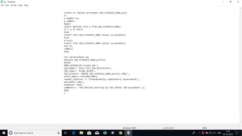 sql job scheduler not execute in oracle stack overflow