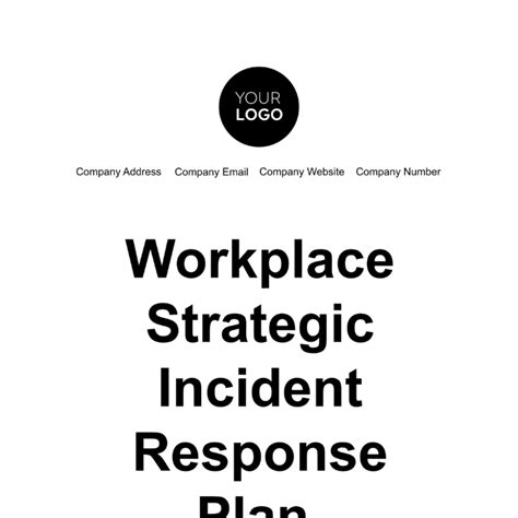 Workplace Strategic Incident Response Plan Template Edit Online And Download Example