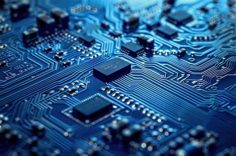 Blue Circuits Board Electronic Circuits Background Premium Ai Generated Image