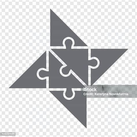 회색의 간단한 아이콘 다각형 퍼즐 웹 사이트 디자인 앱 Ui에 대한 투명한 배경에 6 가지 요소의 간단한 아이콘 퍼즐 Eps10