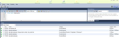 4 Ddl Commands Used In Mysql Workbench