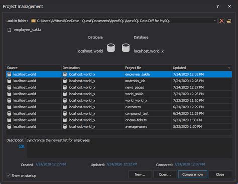 ApexSQL Data Diff For MySQL 2020 Screen Shot Tour