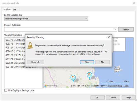 security warning and freeze when accessing maps in project location