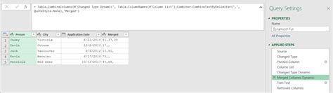Dynamic Column Merging In Power Query Feathers Analytics