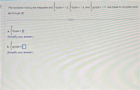 solved the functions f ﻿and g ﻿are integrable and