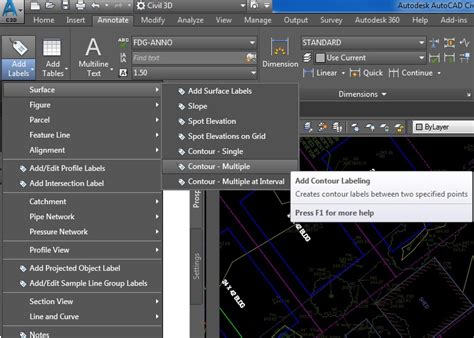 solved multiple contour labels minor intervals not shown autodesk