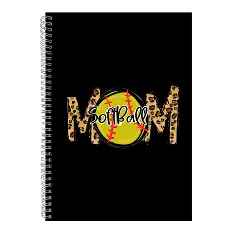 Softball A4 Notebook For Sports Women Trendy Mom Graphic Mother Present 068 Shop Today Get It