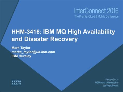 Ibm Mq High Availability And Disaster Recovery Pdf