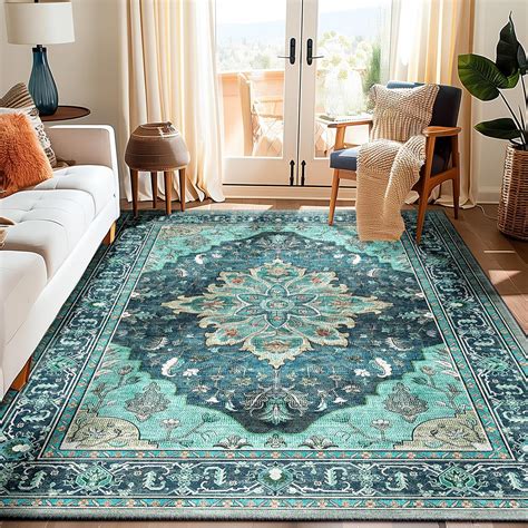 Releany 5x7 Area Rugs 5x7 Washable Rug Non Slip Rugs For