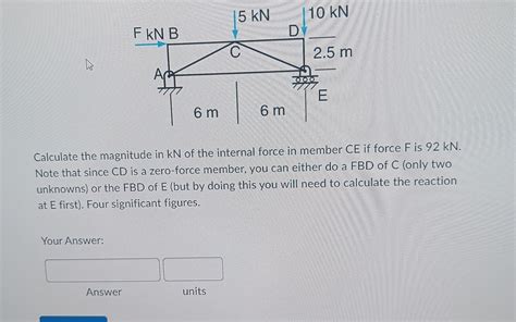 Solved Calculate The Magnitude In KN Of The Internal Force Chegg Com