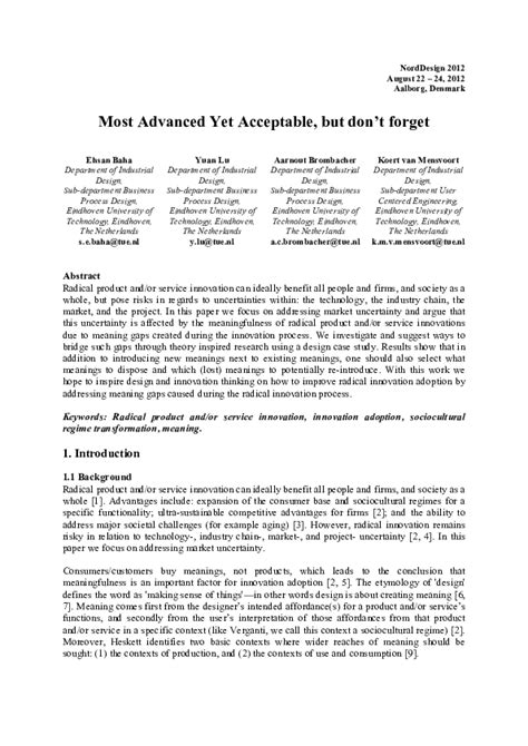 Pdf Most Advanced Yet Acceptable But Dont Forget