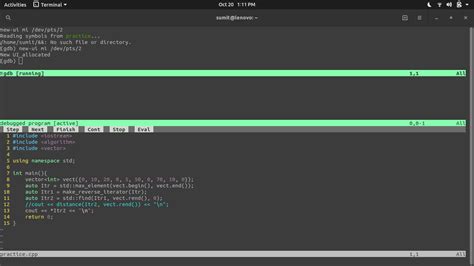 Gdb Initial Window Split In Termdebug Vim Stack Overflow