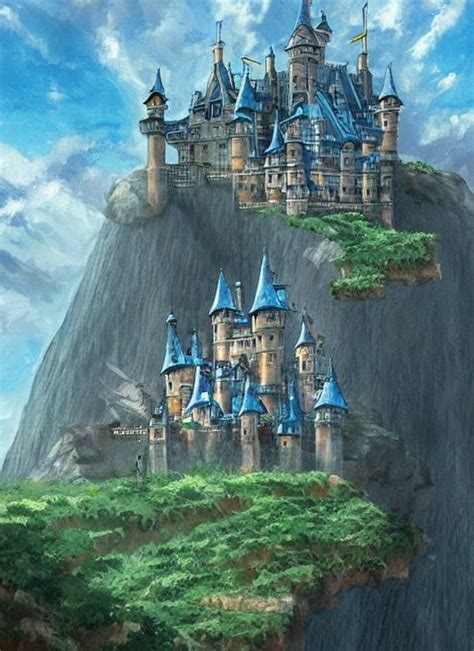 Lexica 2 D Illustration Of A Castle In The Sky Concept Art By Hayao