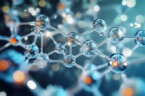 Complex Molecular Structure With Linked Atoms And Glowing Spheres In A