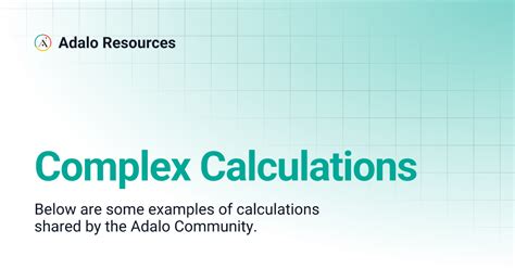 Complex Calculations Adalo Resources