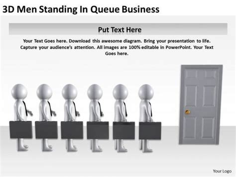 Diagram Business Process 3d Men Standing Queue PowerPoint Slides