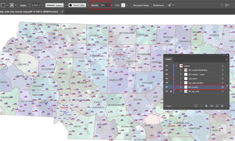 Nc Zip Code Map With Cities Counties Your Vector