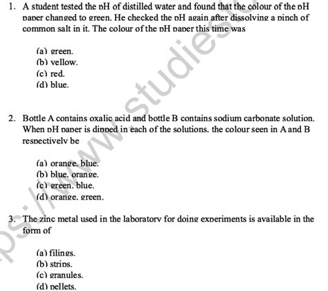 Cbse Class 10 Science Mcqs Set 5 With Answers
