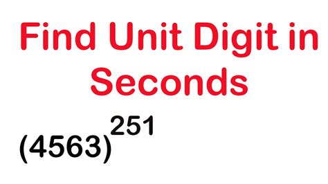 How To Find Unit Digit YouTube