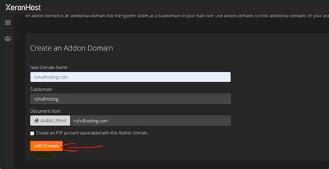 How To Setup An Addon Domain In CPanel XeronHost