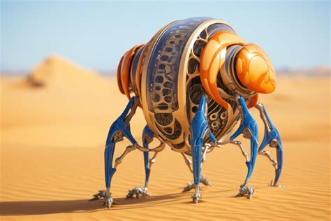 Cool Wallpapers Of Strange Orange Bug With Blue Foots In Desert