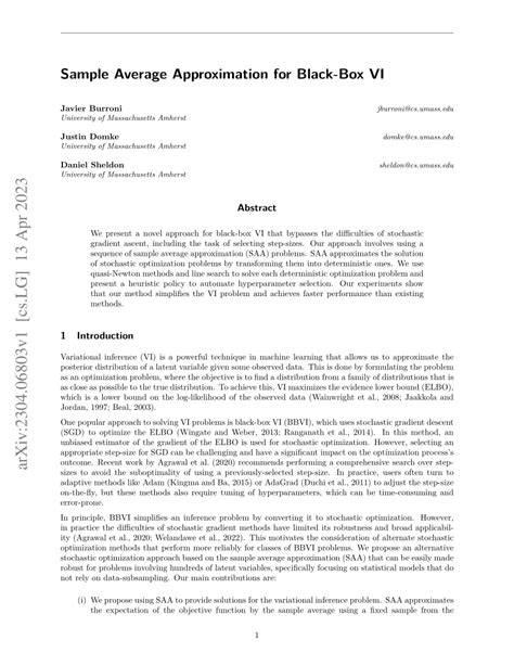 pdf sample average approximation for black box vi