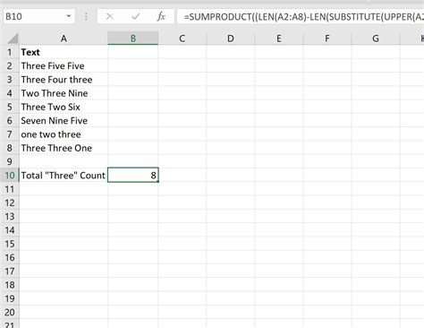 How To Count Specific Words In Excel With Examples