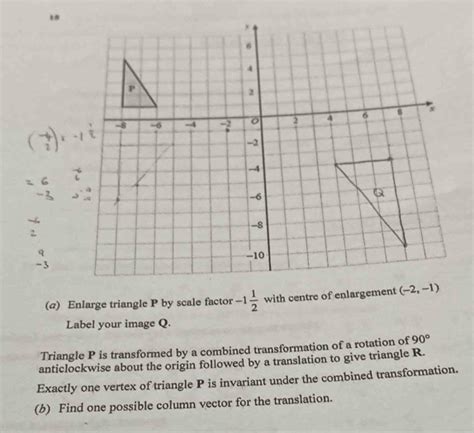 solved enlarge triangle p by scale factor 1 1 2 with centre of