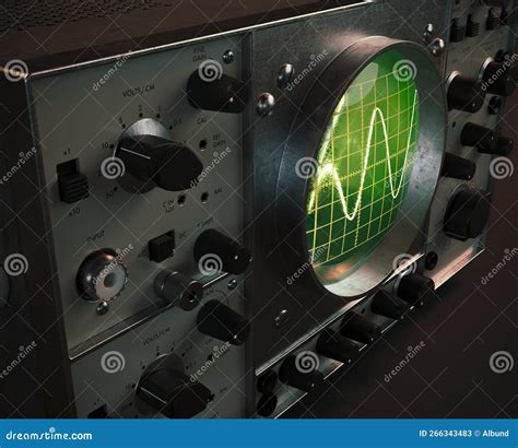 Vintage Oscilloscope Machine Stock Image 266342569