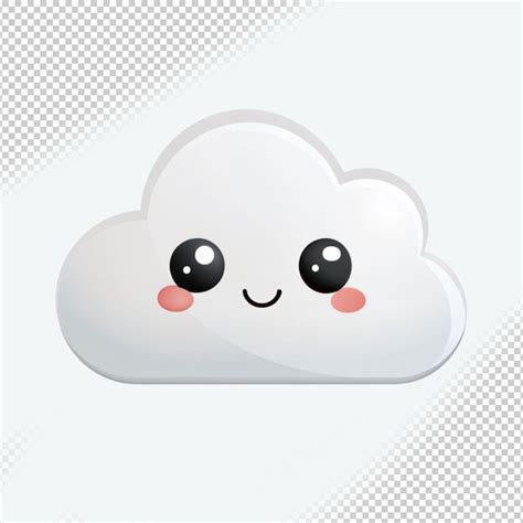 Cute Kawaii Cloud Icon Cartoon Style Premium Ai Generated Psd